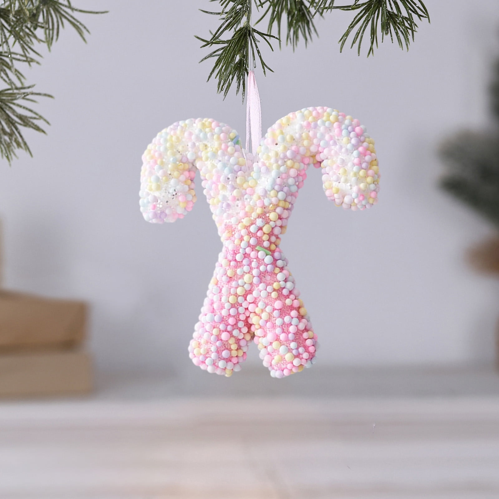 cpengpj Plastic Christmas Decorations: Pink Candy Cane Ornaments ...