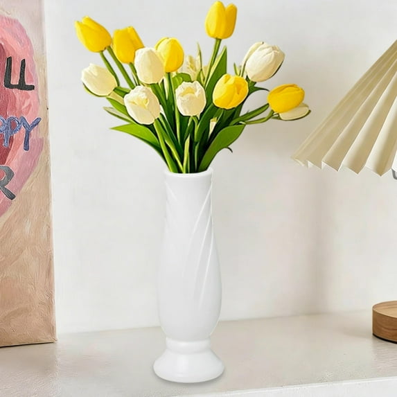 cpengpj Plastic Flower Vase for Home Office Decor, Modern Geometric ...