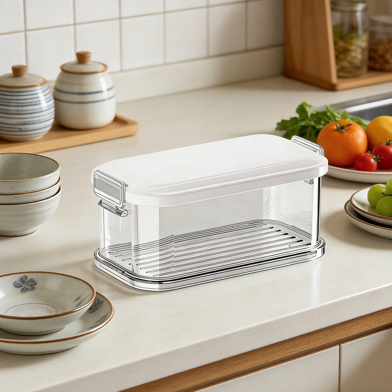 cpengpj Plastic Rectangular Food Storage Container, Airtight Seal ...