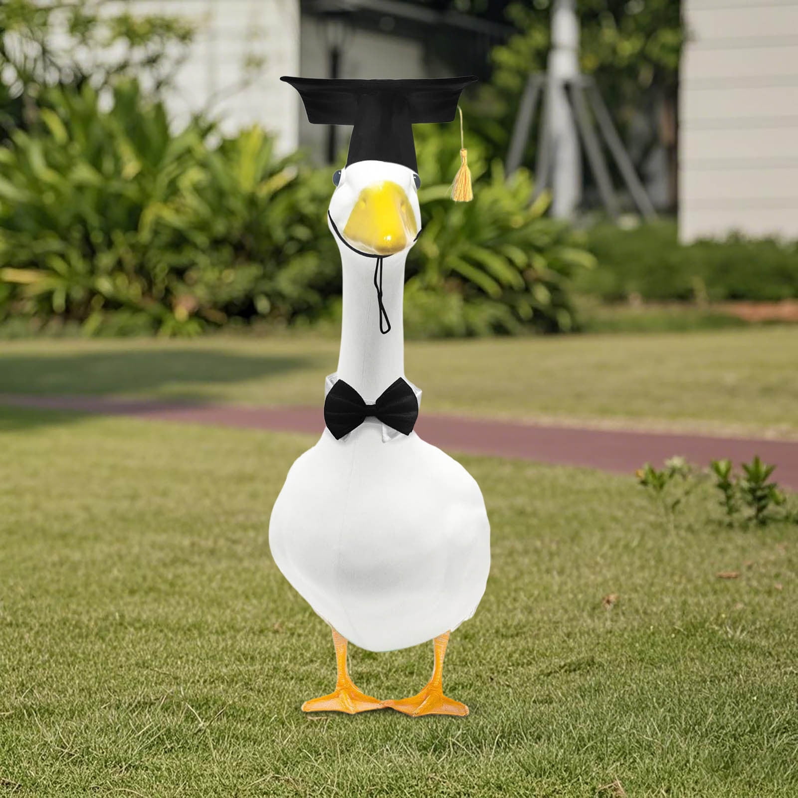 cpengpj Porch Goose Outfits for Cement Goose, Graduation Hat and Bow ...