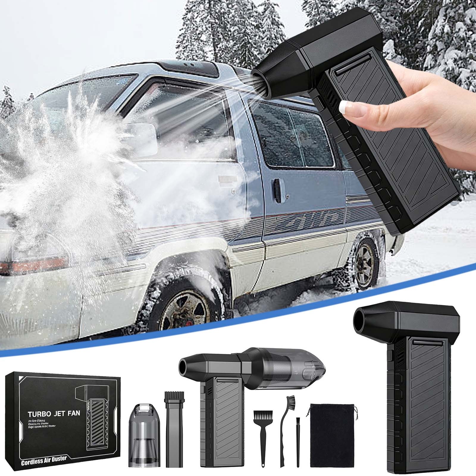 cpengpj Portable High-Power Fan and Hair Dryer with LED Light, Battery ...