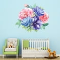 cpengpj Removable Peony Rose Leaf Wall Sticker PVC Decal for Bedroom ...