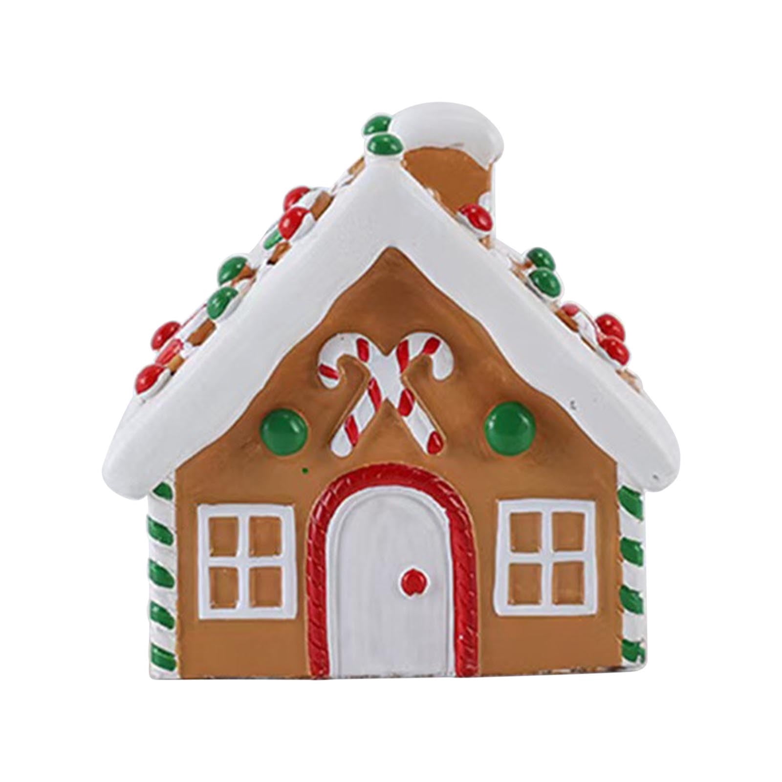 cpengpj Resin Christmas Candy Cookies Snow House Figurine, Festive ...