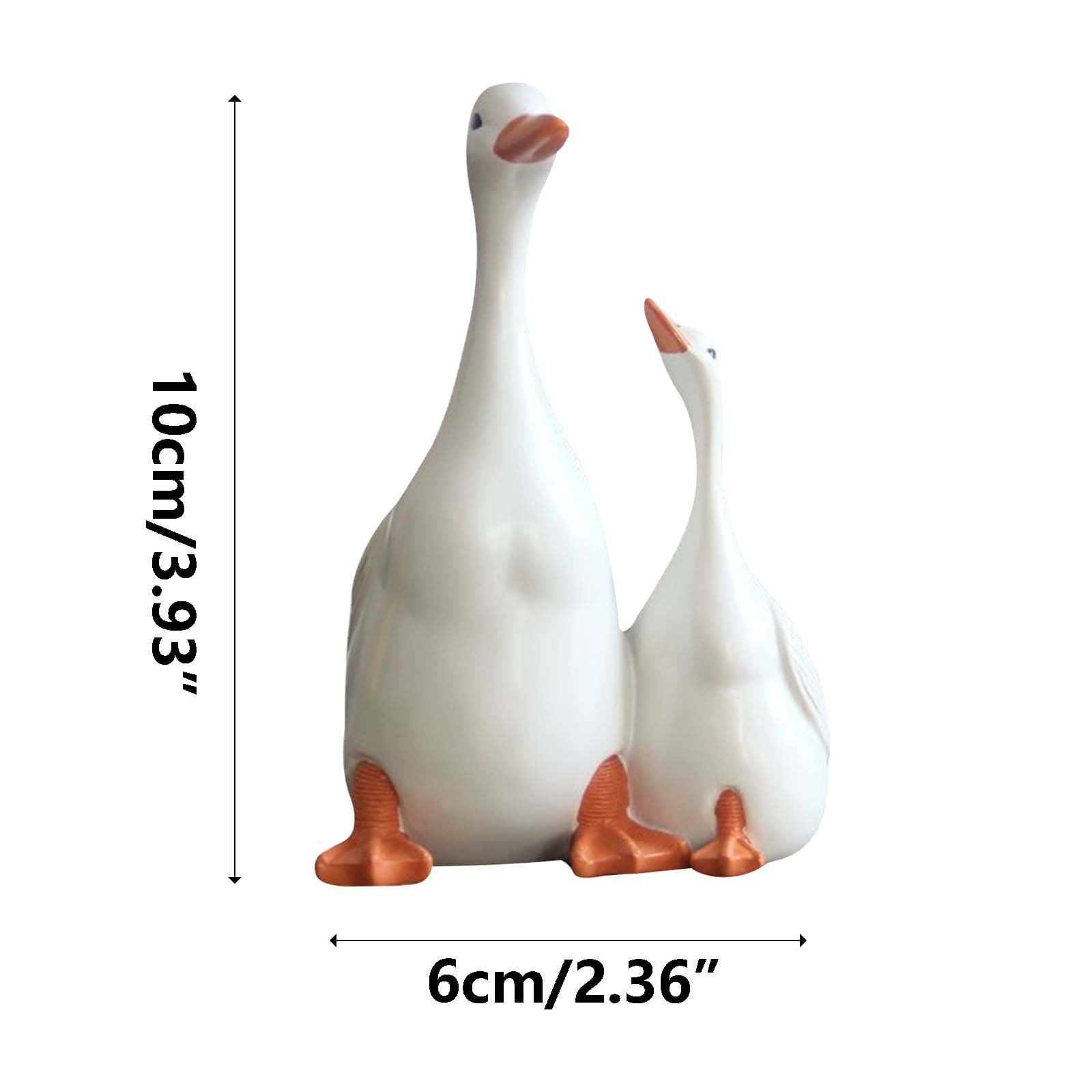 cpengpj Resin Crafted Big White Goose, Imitation Mother Child Duck ...