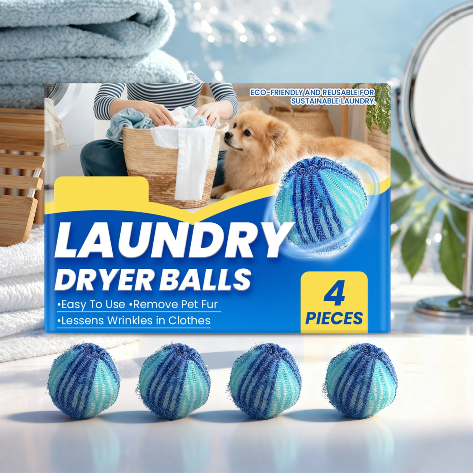 cpengpj Reusable Pet Hair Removal Balls, Nylon Laundry Lint Eliminator ...