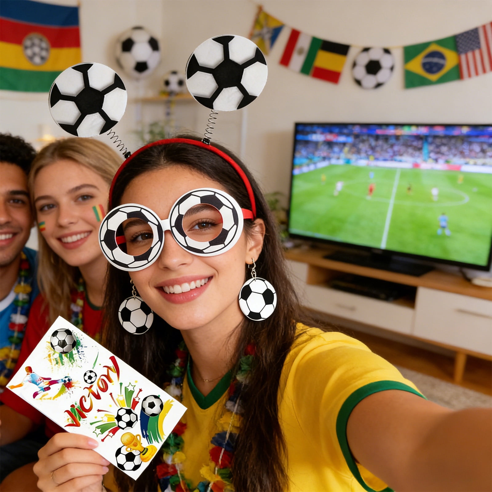 cpengpj Soccer Themed Party Decoration Set, lightweight and damage ...