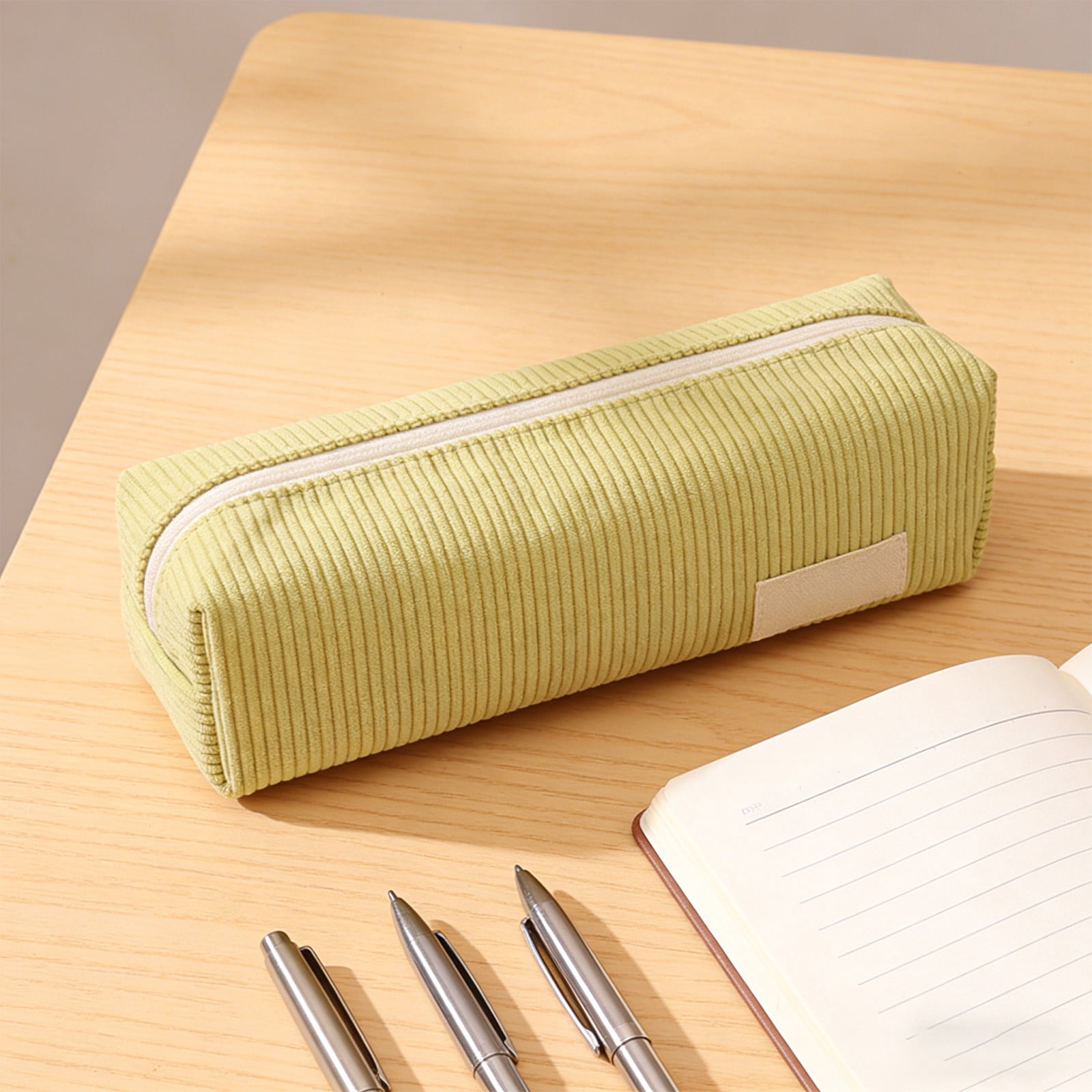 cpengpj Soft Corduroy Pencil Bag, Holds 40 Pens Smooth Zipper, for Home ...