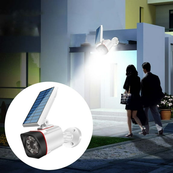 cpengpj Solar Motion Sensor LED Light with Fake Security Camera, Remote ...