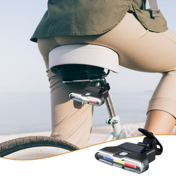 cpengpj Solar Powered Bicycle Taillight, COB LED Bike Rear Light with Auto On/Off, USB-C ...