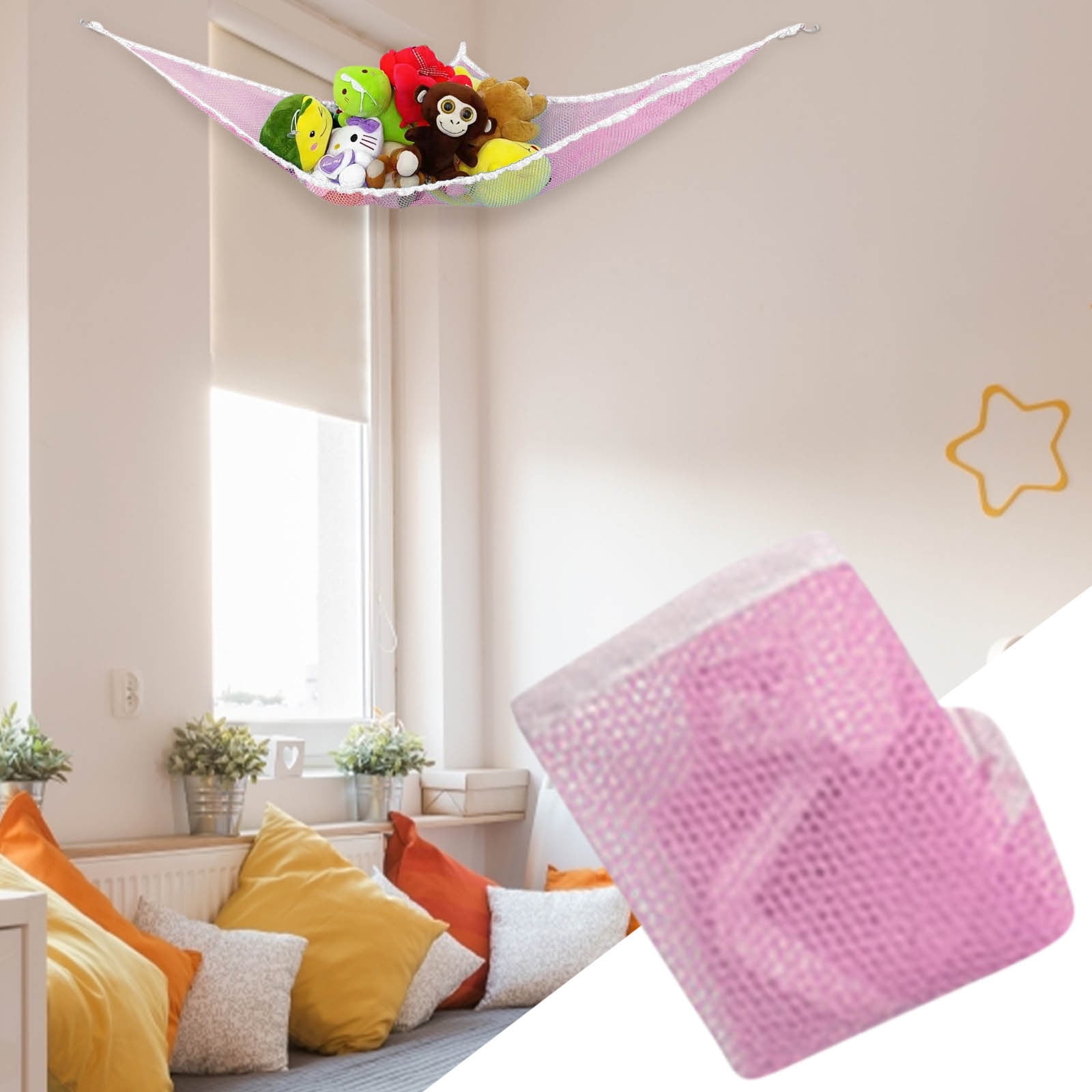 cpengpj Space-Saving Corner Stuffed Animal Hammock, Large Capacity ...