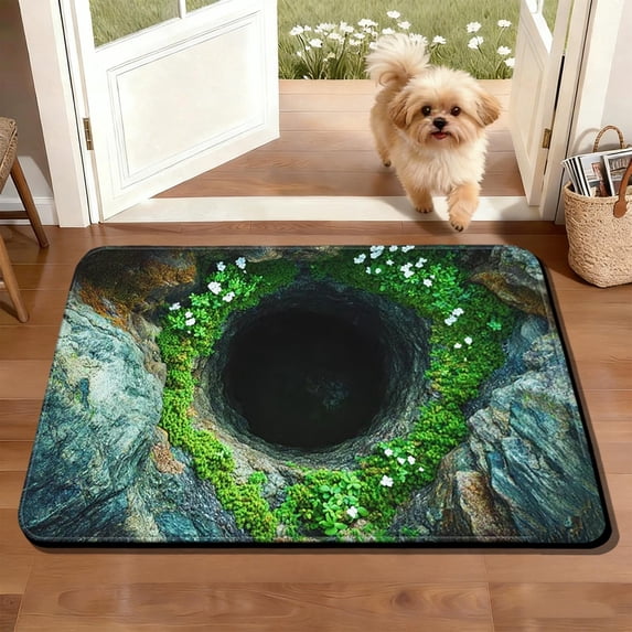 cpengpj Stereoscopic Visual Effect Bath Mat, Polyester Absorbent Dirt ...