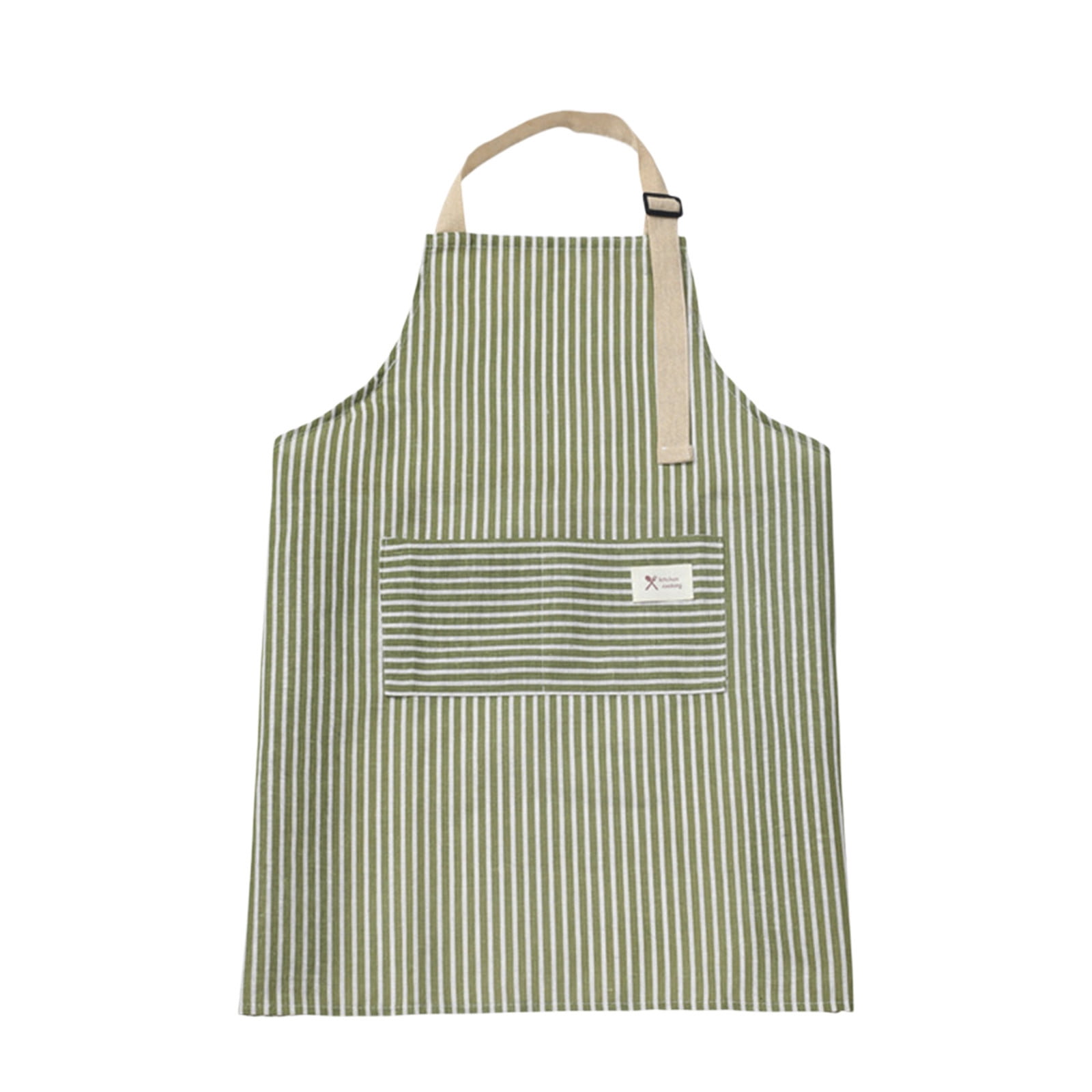 cpengpj Stripe Aprons Adjust Waterdrop Bib Aprons with Pockets Cotton ...