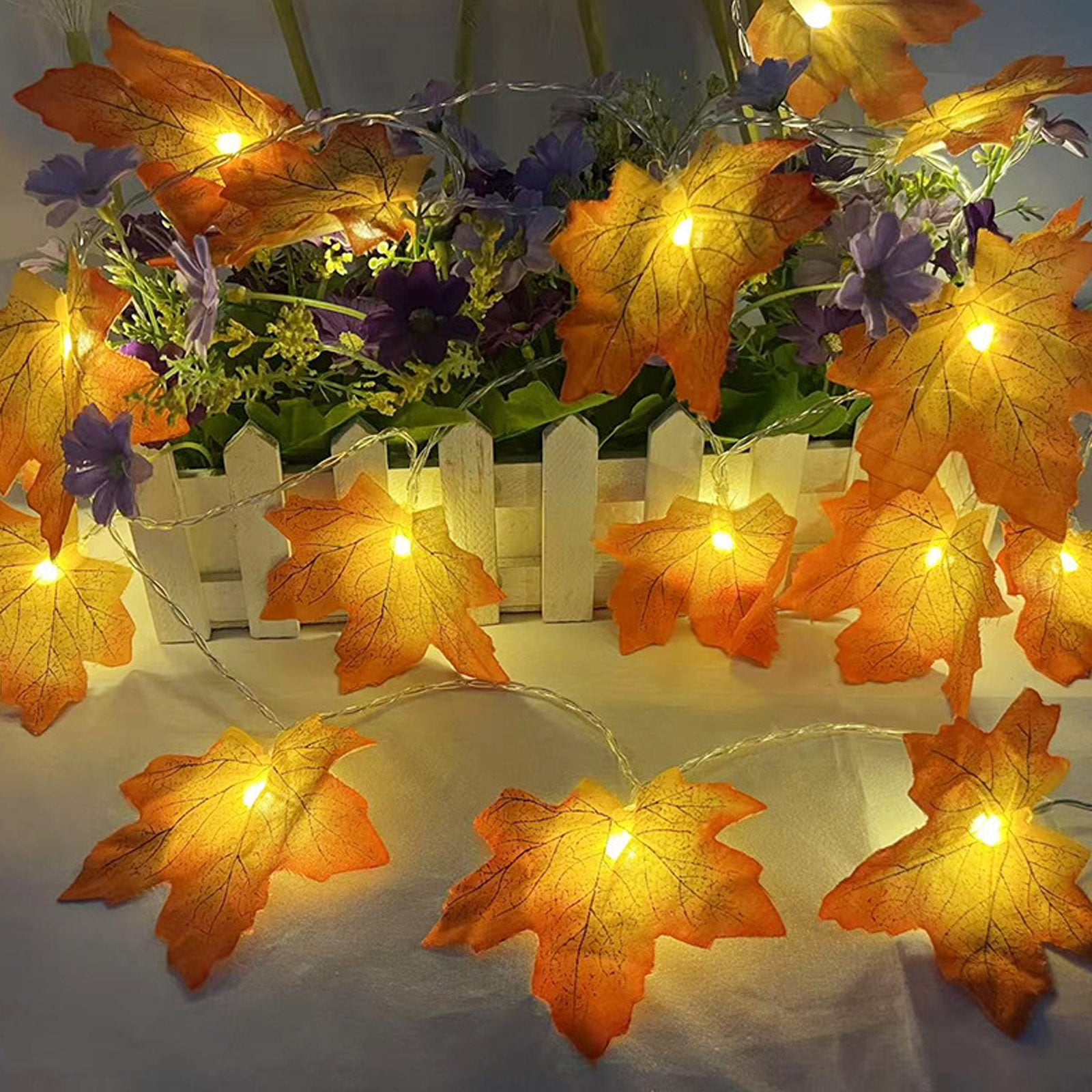 cpengpj USB-Powered Yellow Plastic LED Maple Leaf Light String, 6m ...