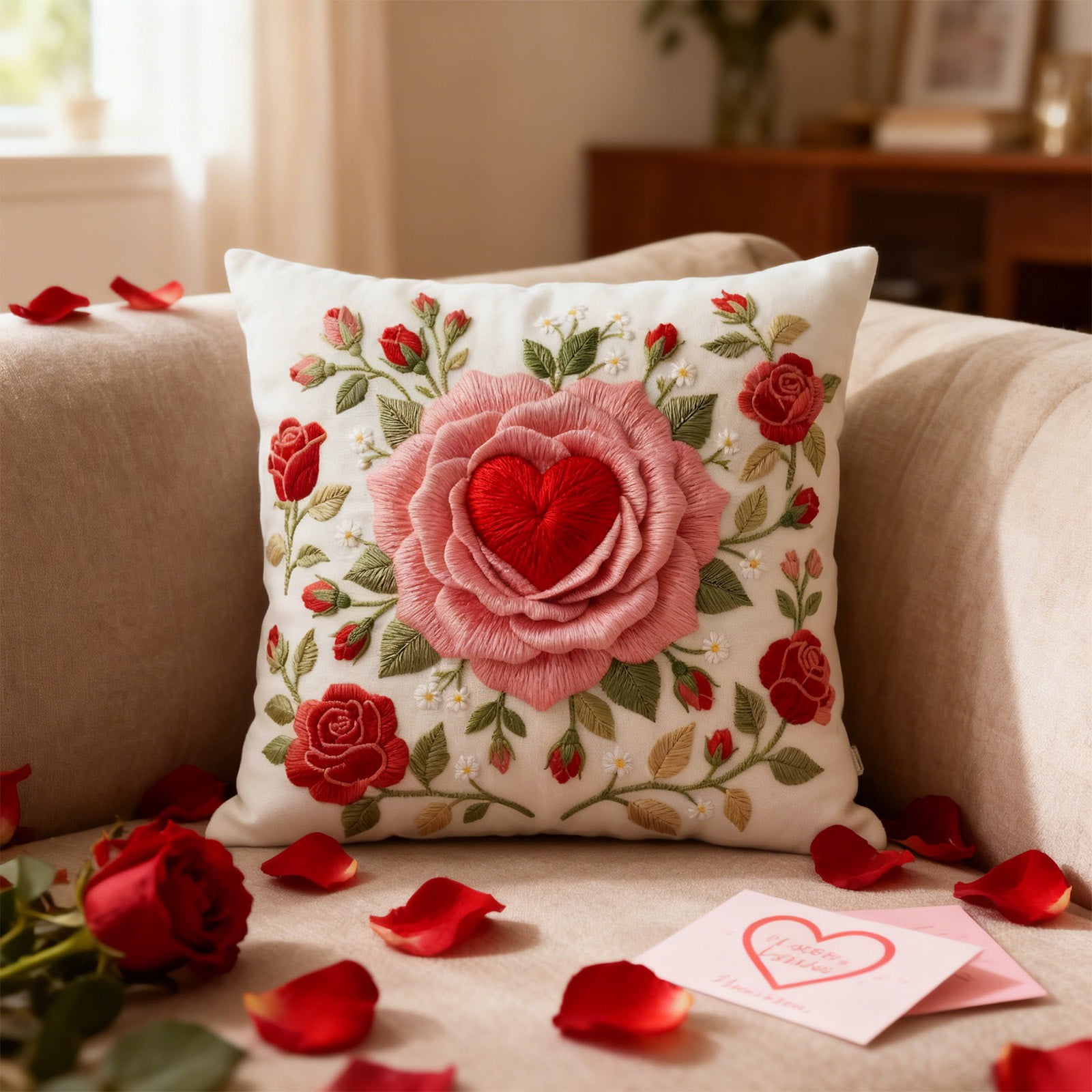 cpengpj Valentines Day Heart Pillowcase Cover for Sofa and Bed, Festive ...