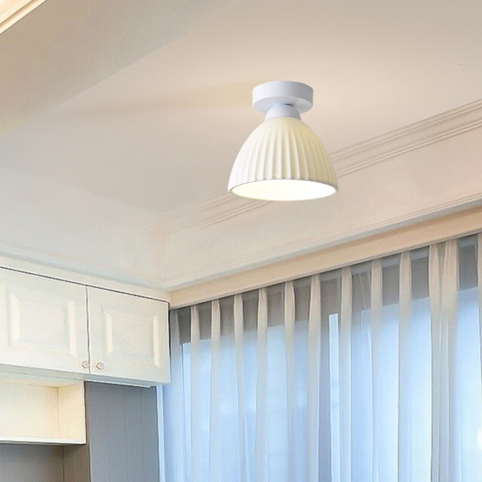 cpengpj White Ceramic Cover Balcony Ceiling Light for Hallway Foyer ...