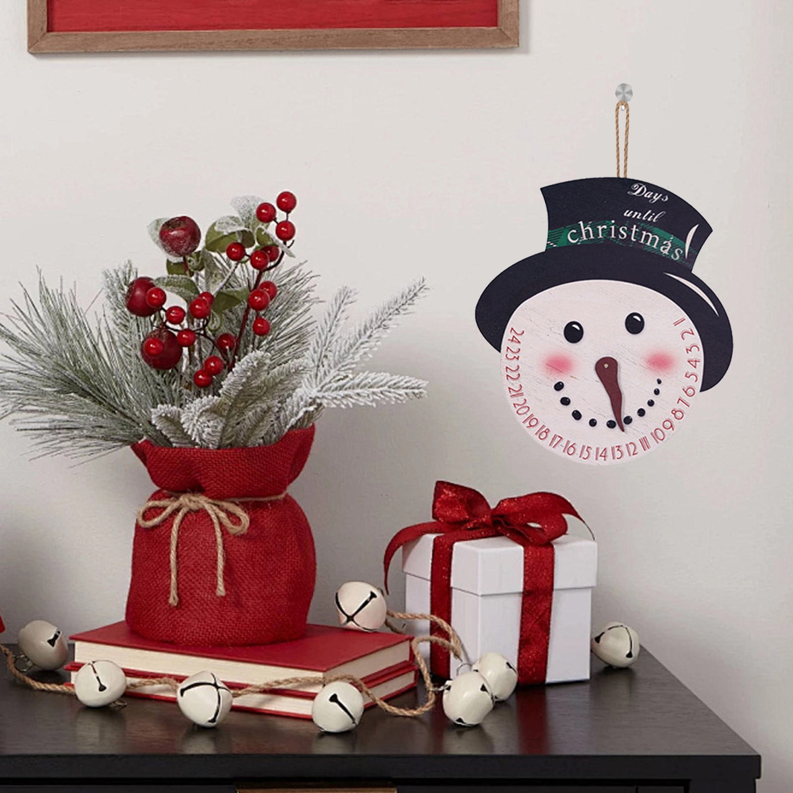 cpengpj Wooden Christmas Countdown Ornaments Advent Calendar, White ...