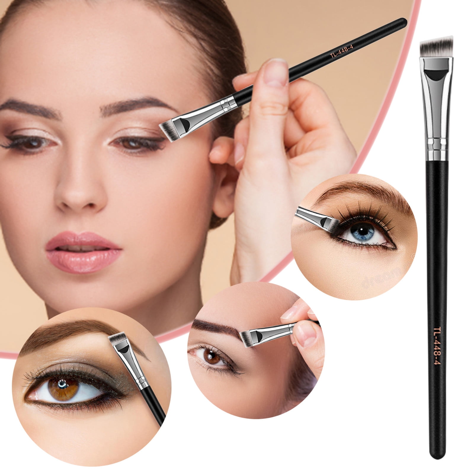 Cptfadh Large Beveled Flat Angle Eyeliner Brush Eyebrow Brush Flat Head Large Angled Eyebrow