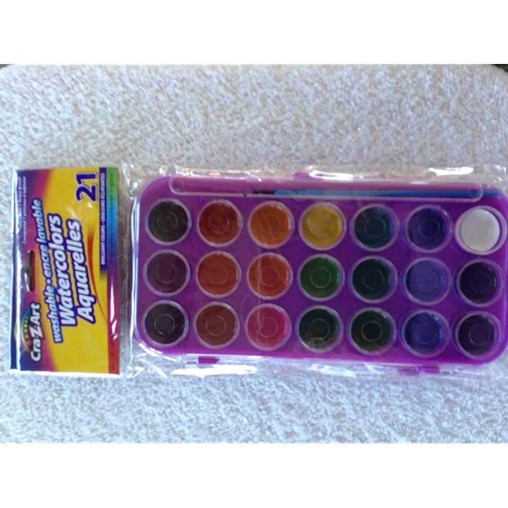 cra-z-art washable watercolor paint-21 colors & 1 paint brush - Walmart.com