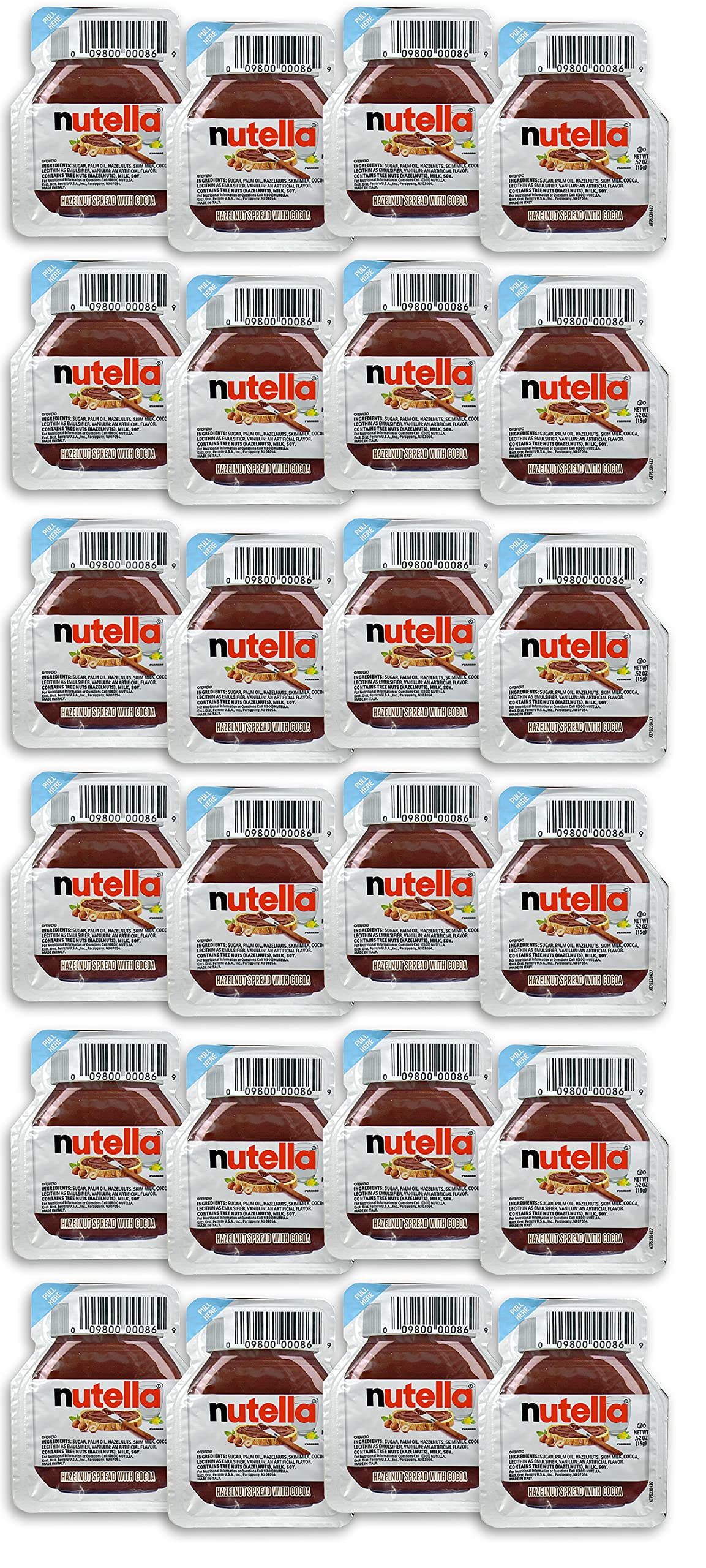 crait Nutella Chocolate Hazelnut Spread, HYZ01 0.52 oz Mini Snack Pack ...