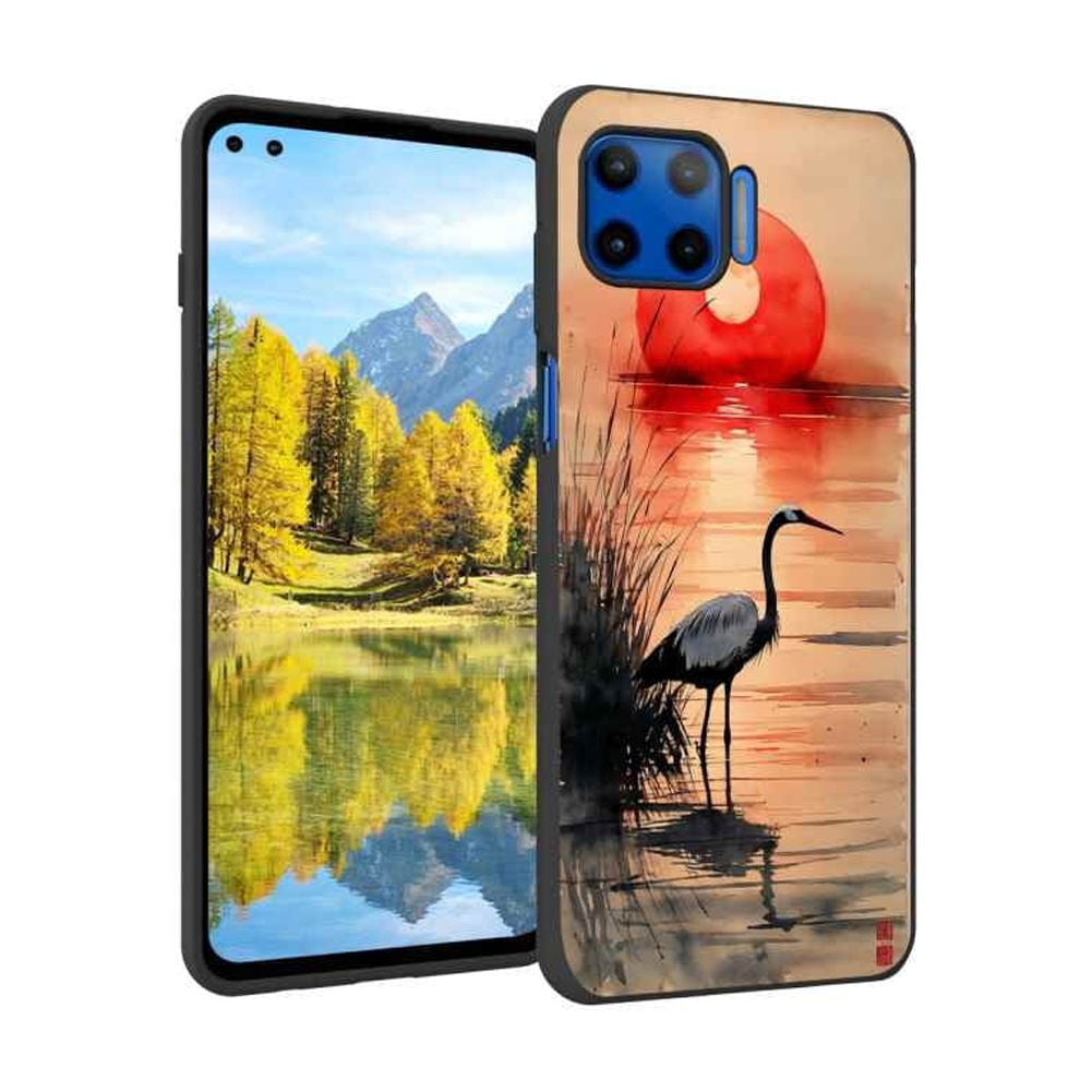 crane-4 phone case for Moto One 5G UW for Women Men Gifts,Soft silicone ...