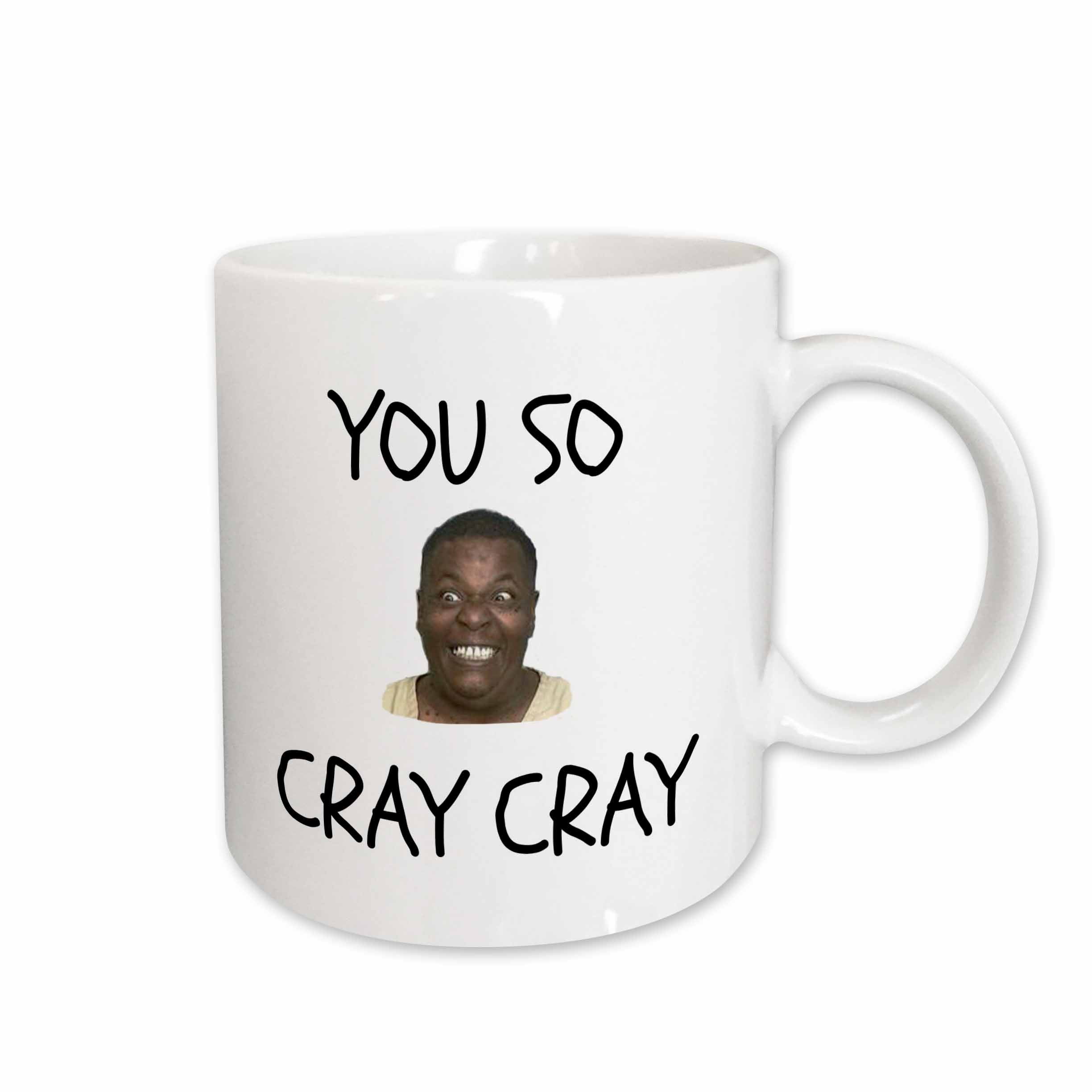 cray cray, black letters on white background with funny face picture ...