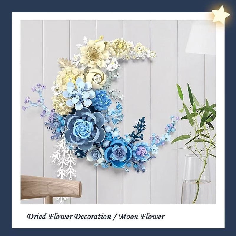 creative expert Moon-shaped flower Rose moc Building Block bricks model ...