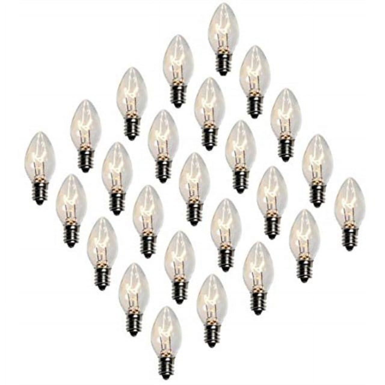 Creative Hobbies 25 Clear Flickering Light Bulbs, C7 Base, 7W, for ...