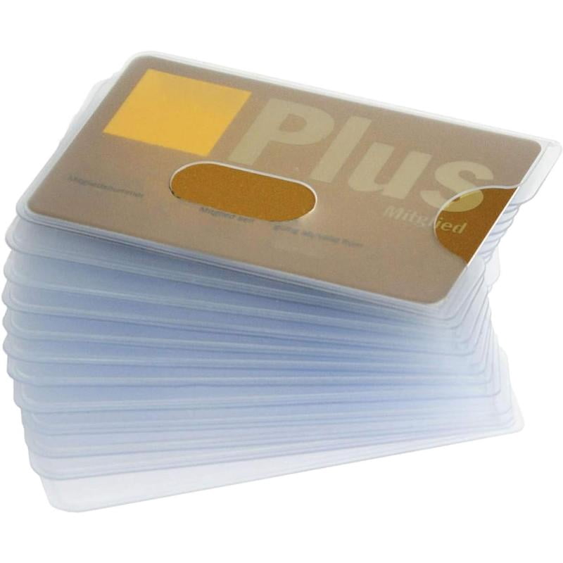 credit card sleeves - 12-pack - sturdy transparent plastic sleeves ...