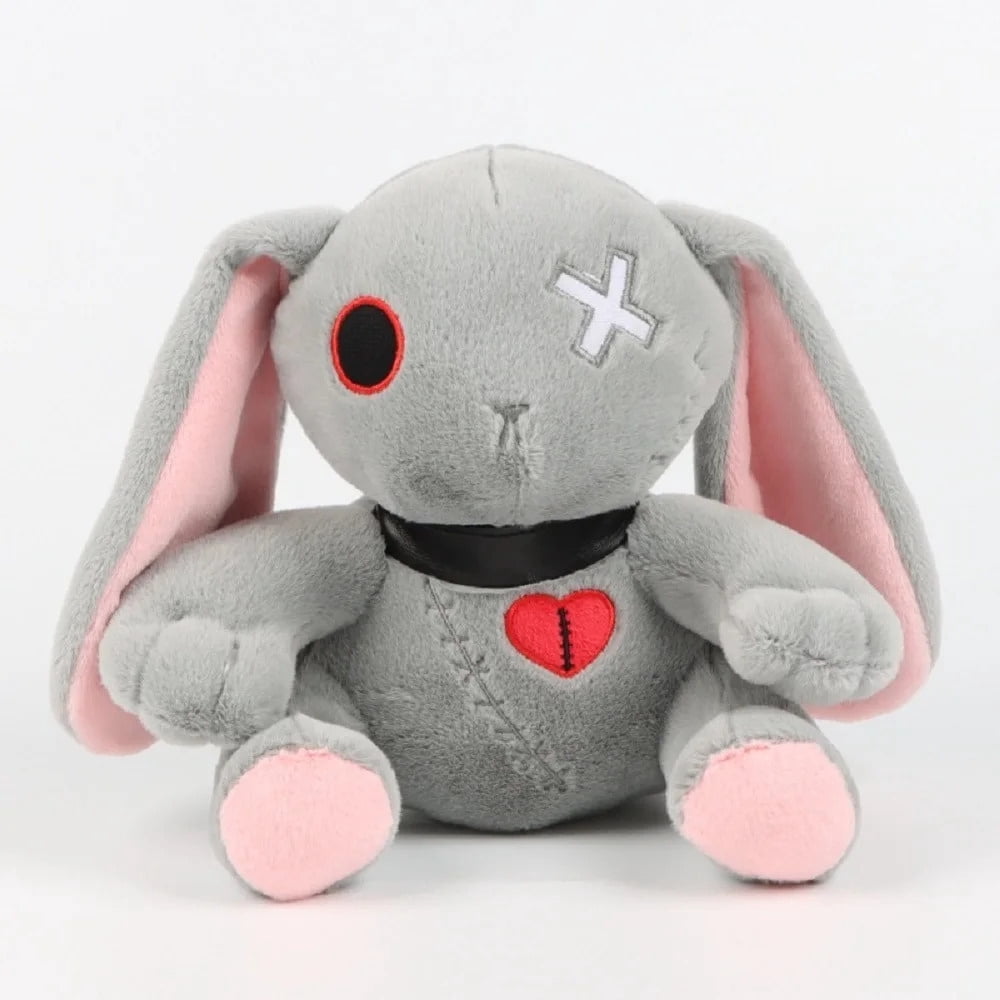 creepy goth bunny Plush Black And White Contrasting Crazy Rabbit Spooky ...