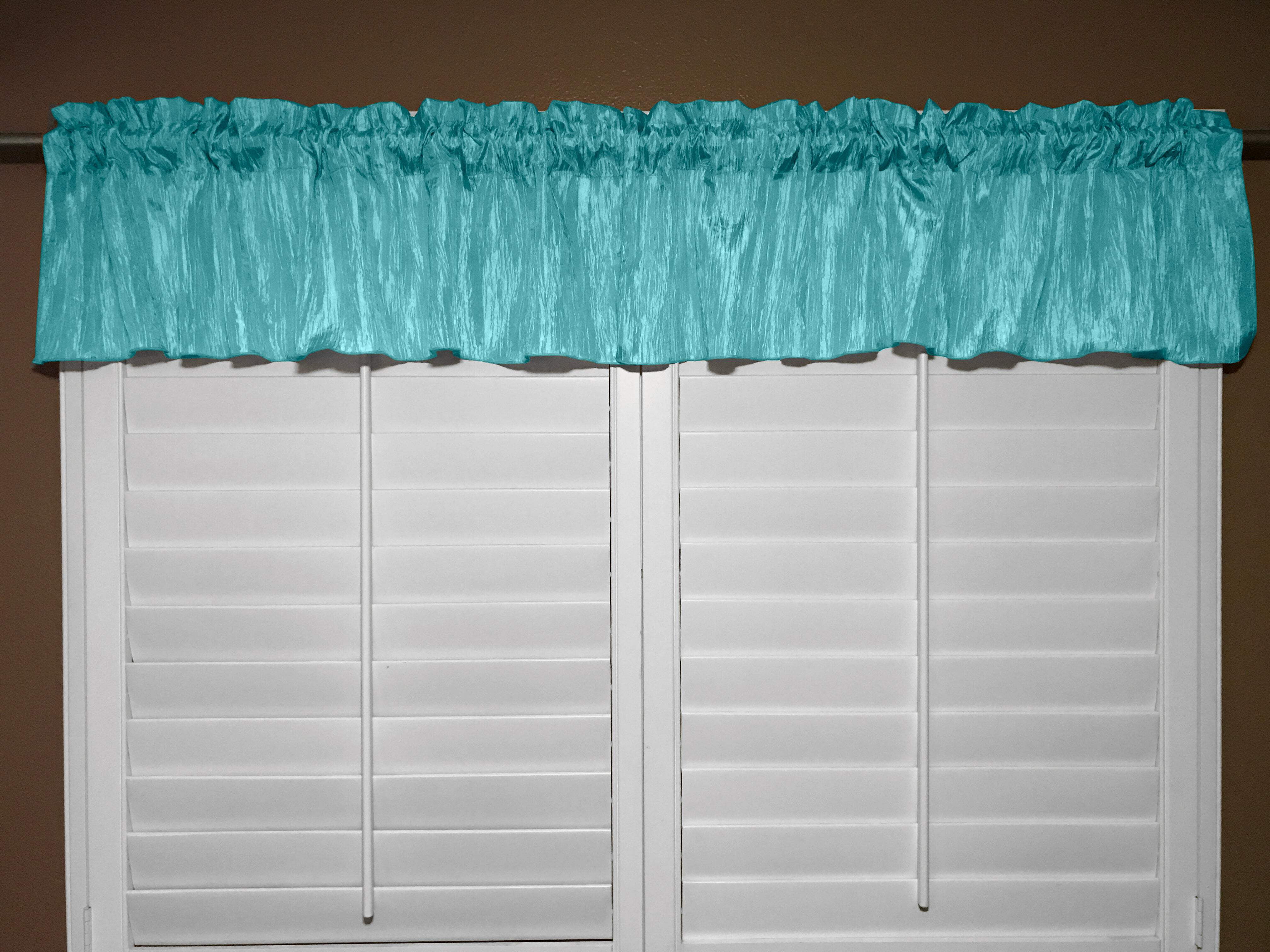 crinkle taffeta window valance 52 wide aqua - Walmart.com