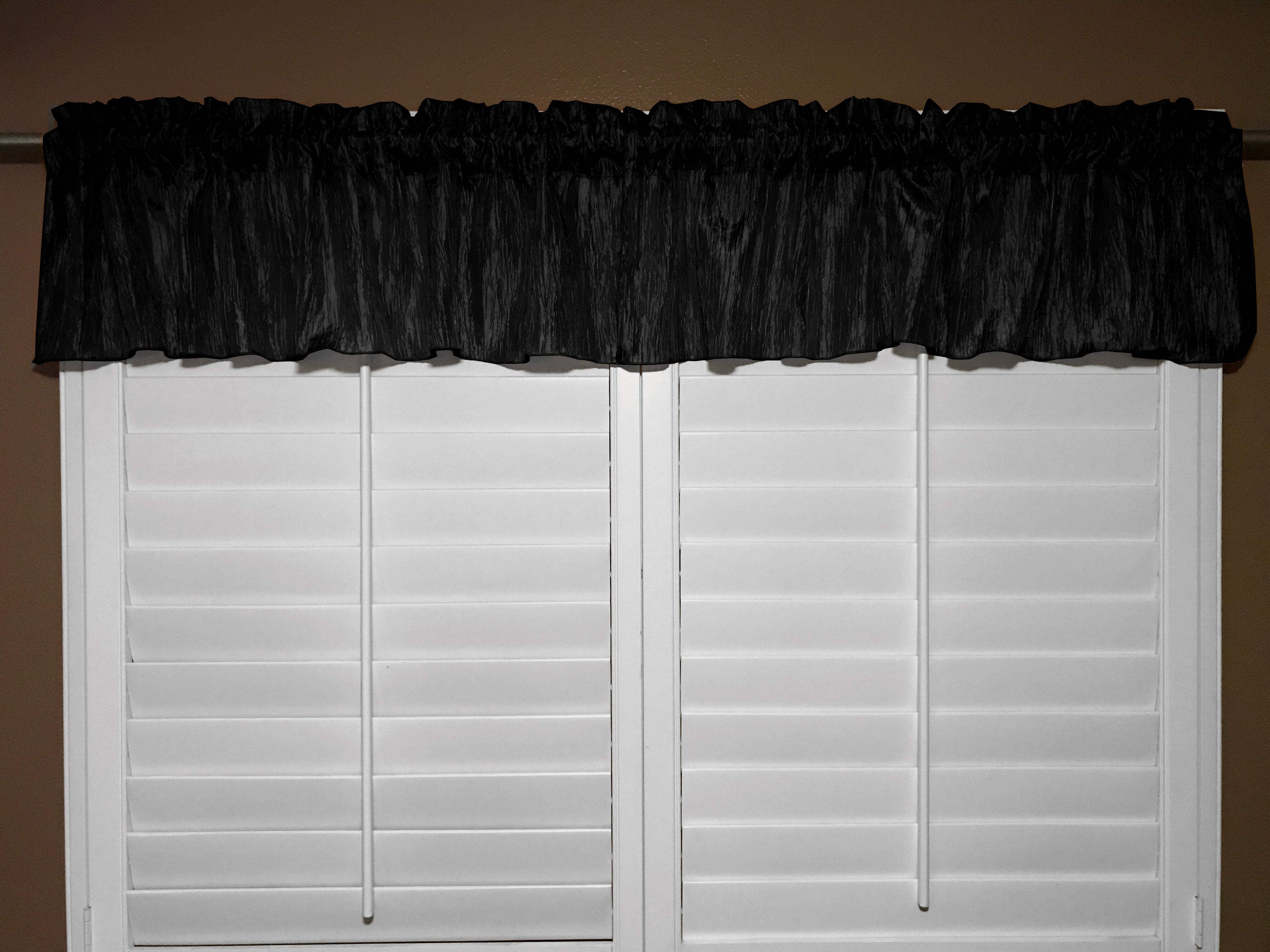 crinkle taffeta window valance 52 wide black - Walmart.com