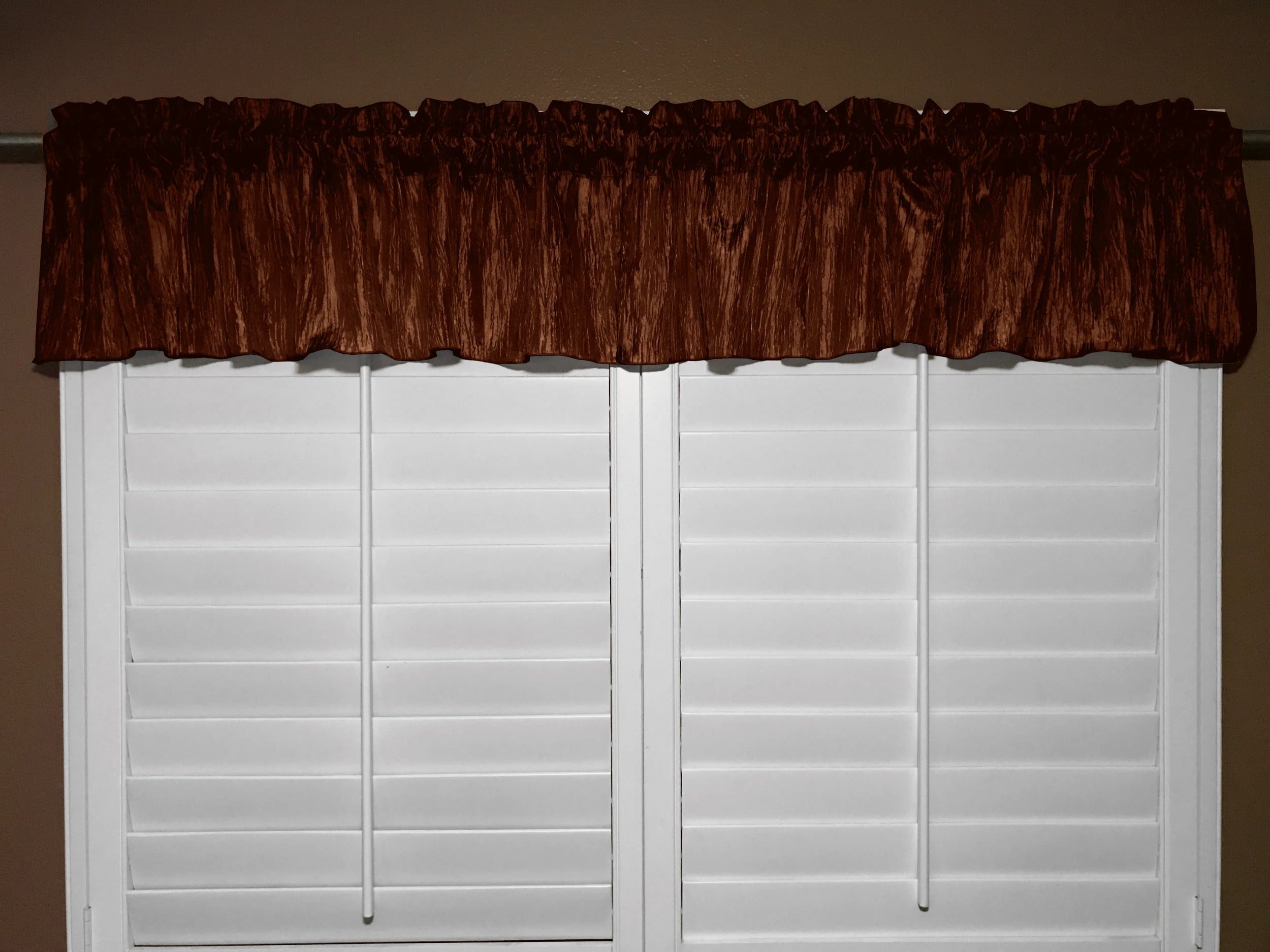 crinkle taffeta window valance 52 wide brown - Walmart.com