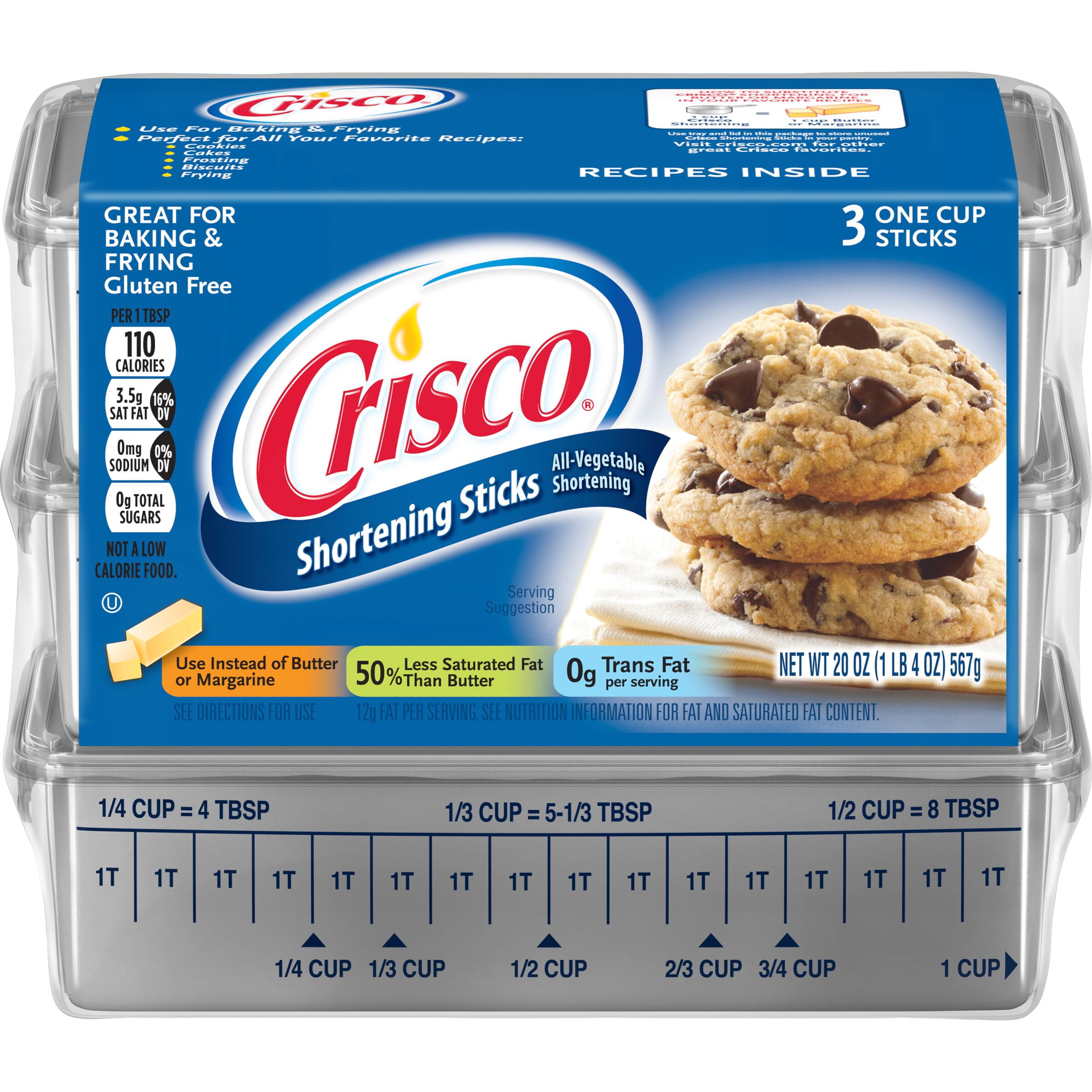crisco, baking sticks, original, all vegetable shortening, 20oz package ...