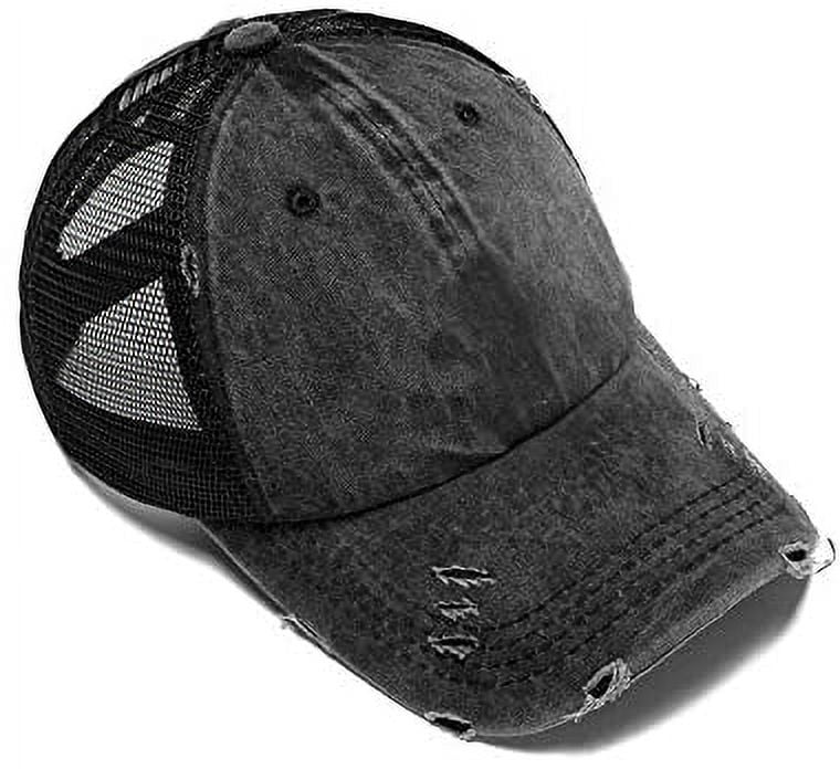 criss cross hat washed distressed baseball cap ponytail hat high messy ...