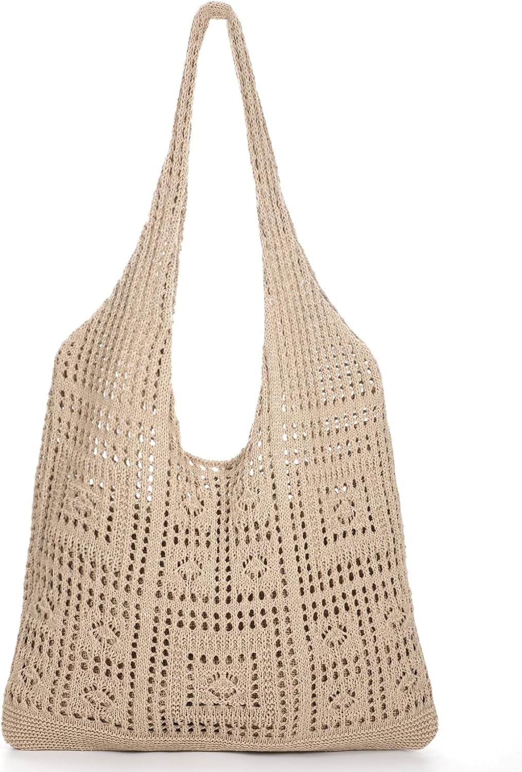crochet mesh beach tote bag summer vacation aesthetic shoulder bag ...