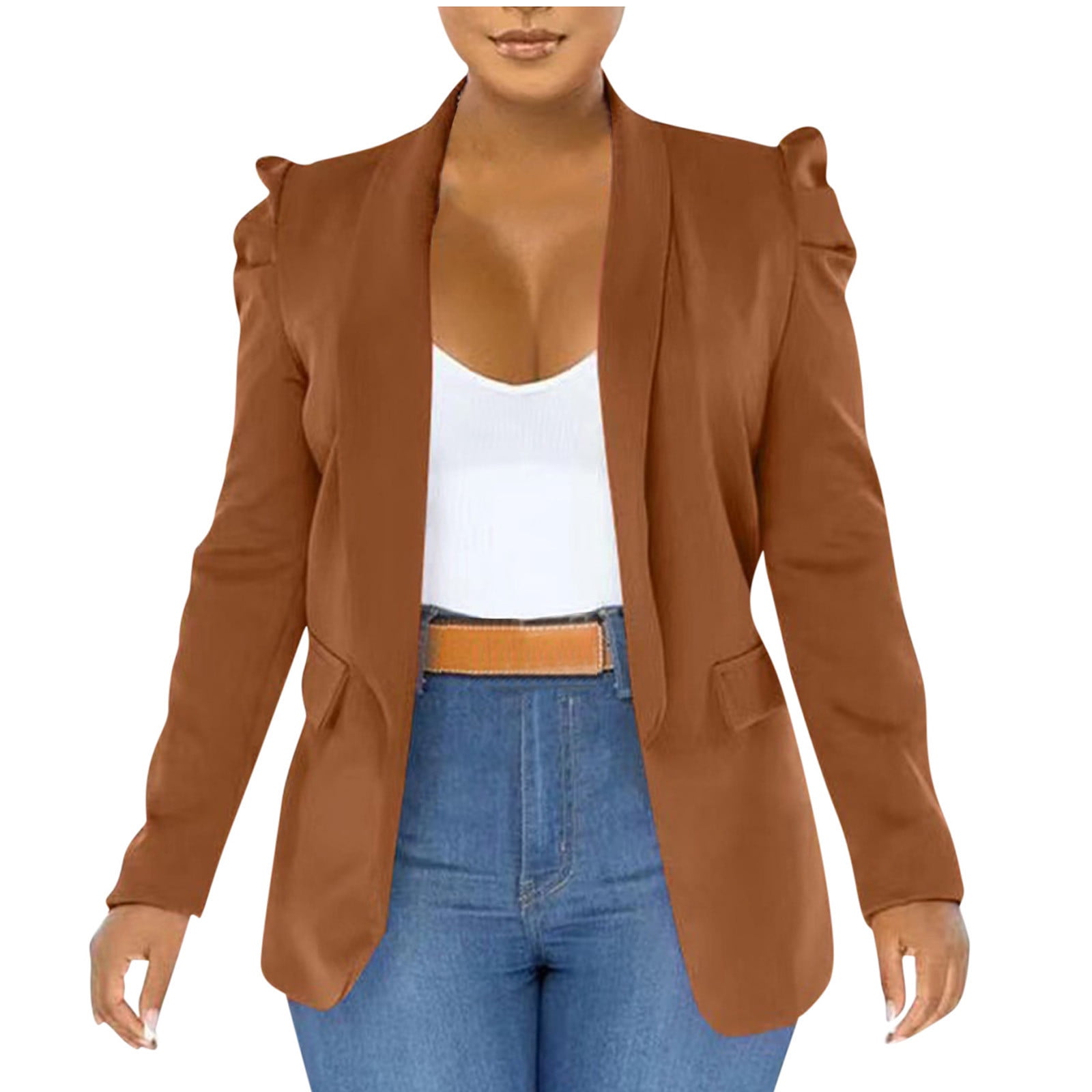cropped blazers for women,Coffee Women's 2025 Spring Fall Casual ...