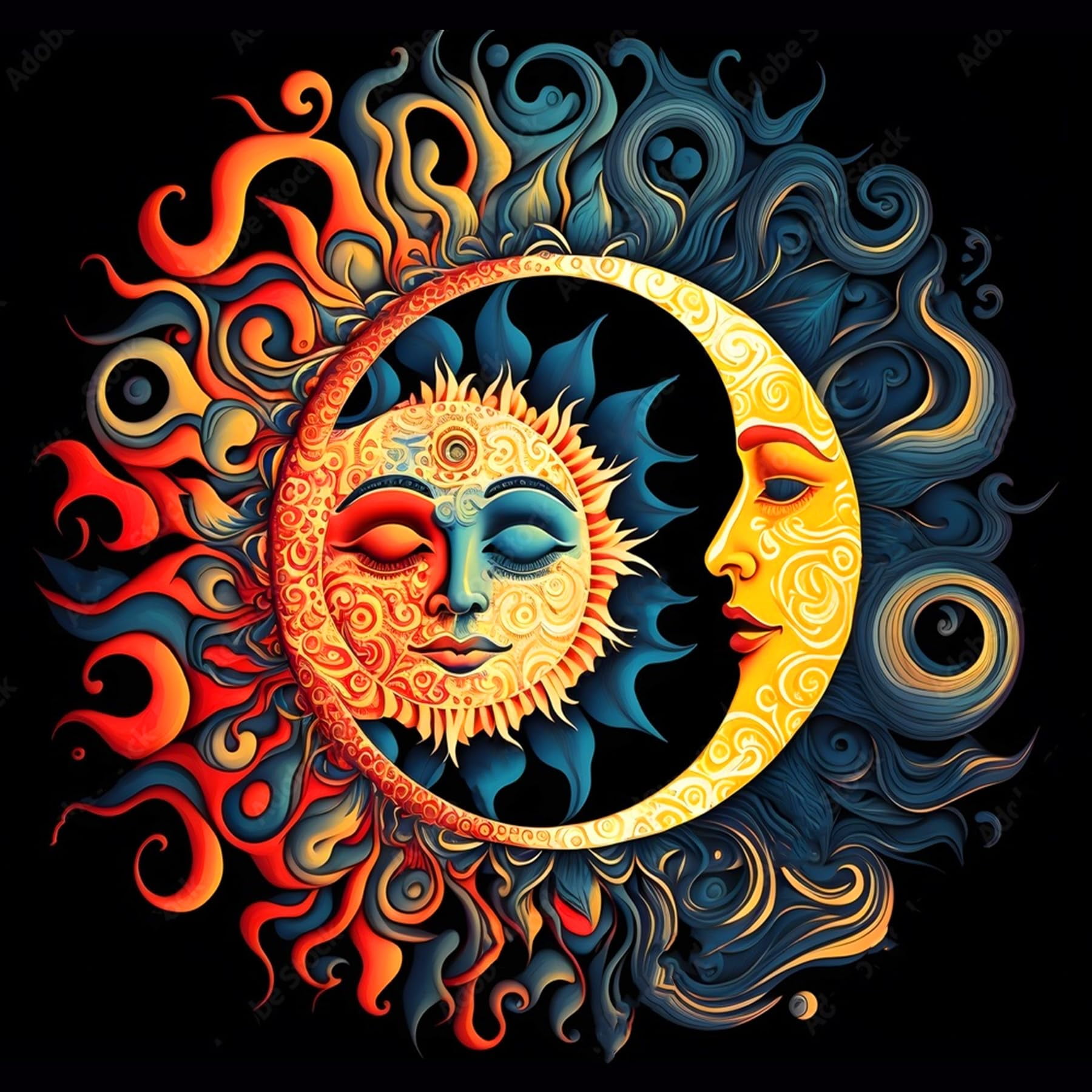 croshom Sun Moon Diamond Painting Kits for Adults-Moon Diamond Art Kits ...