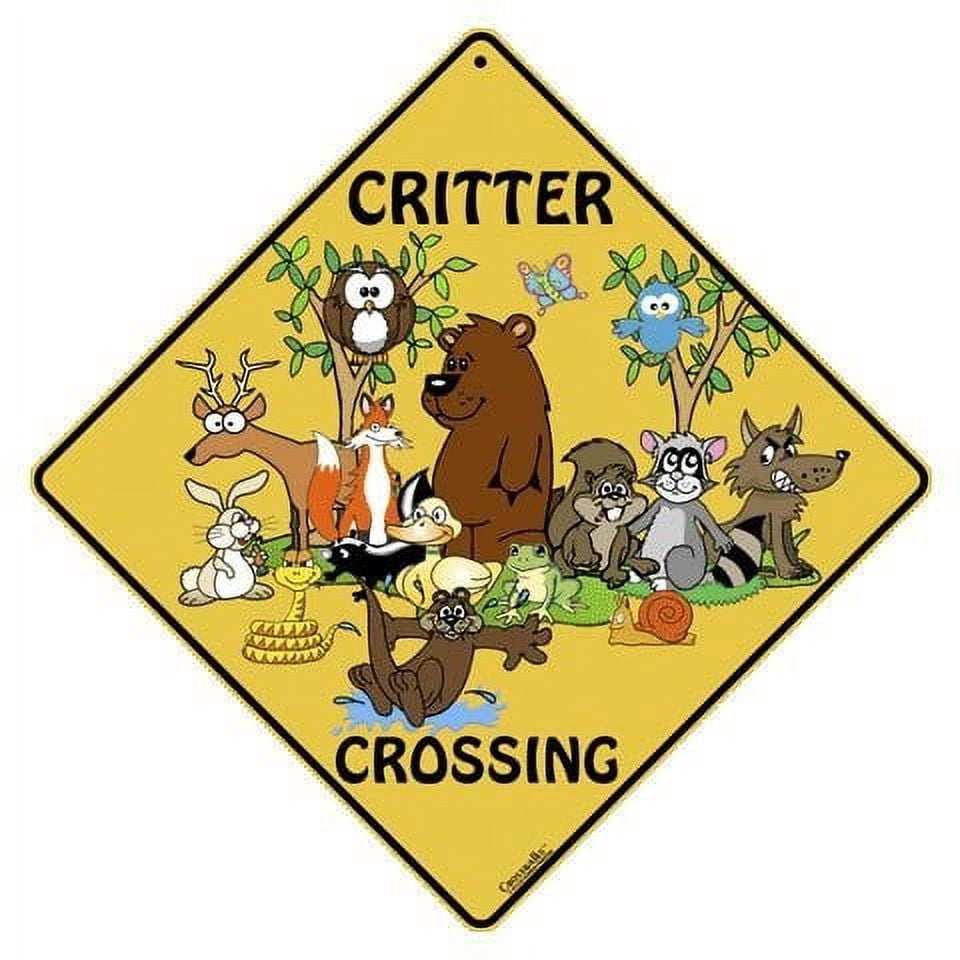 crosswalks critter crossing 12" x 12" aluminum sign - Walmart.com