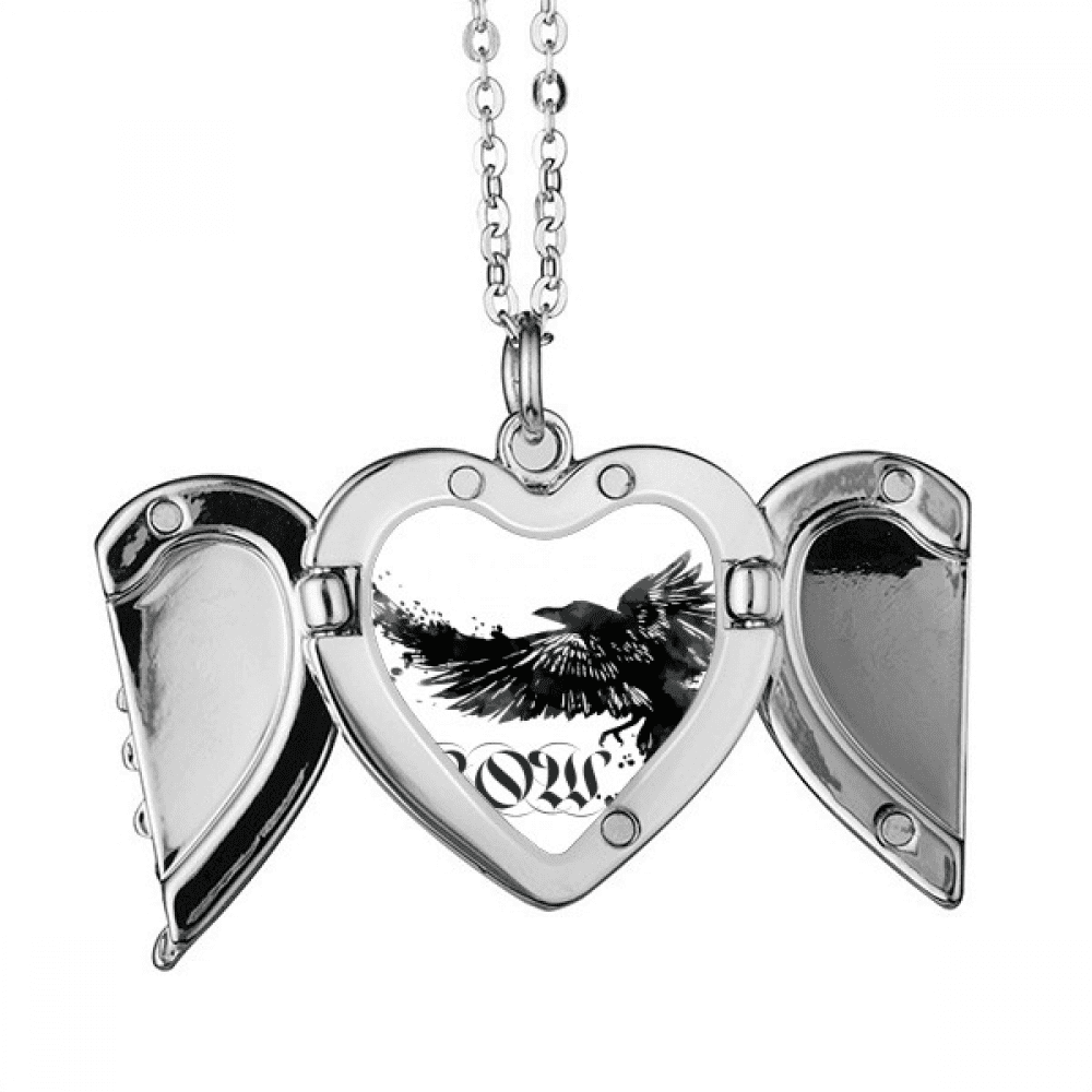crow flying letter gothic wings angel wings necklpendant fashion ...