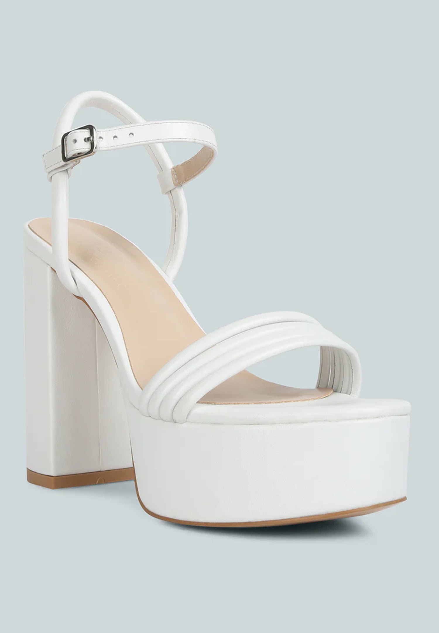 cruella white block heel platform sandals - Walmart.com