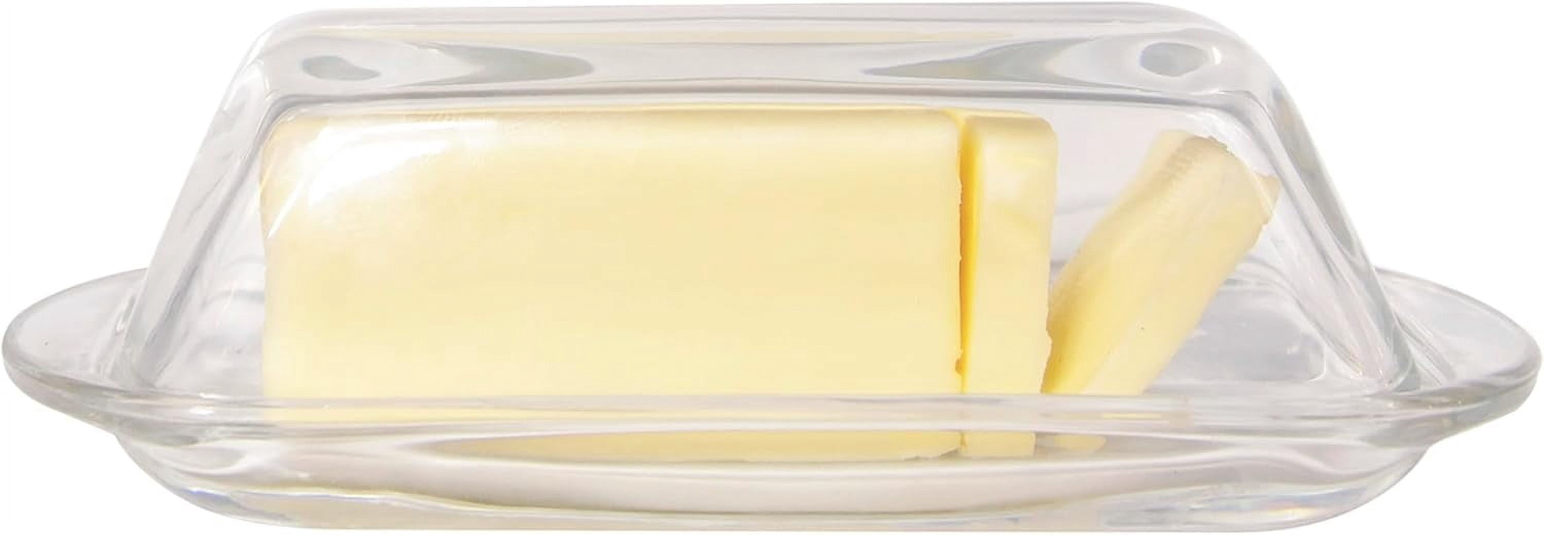 **crystal glass butter dish with lid, bpa free, serving dish for butter ...