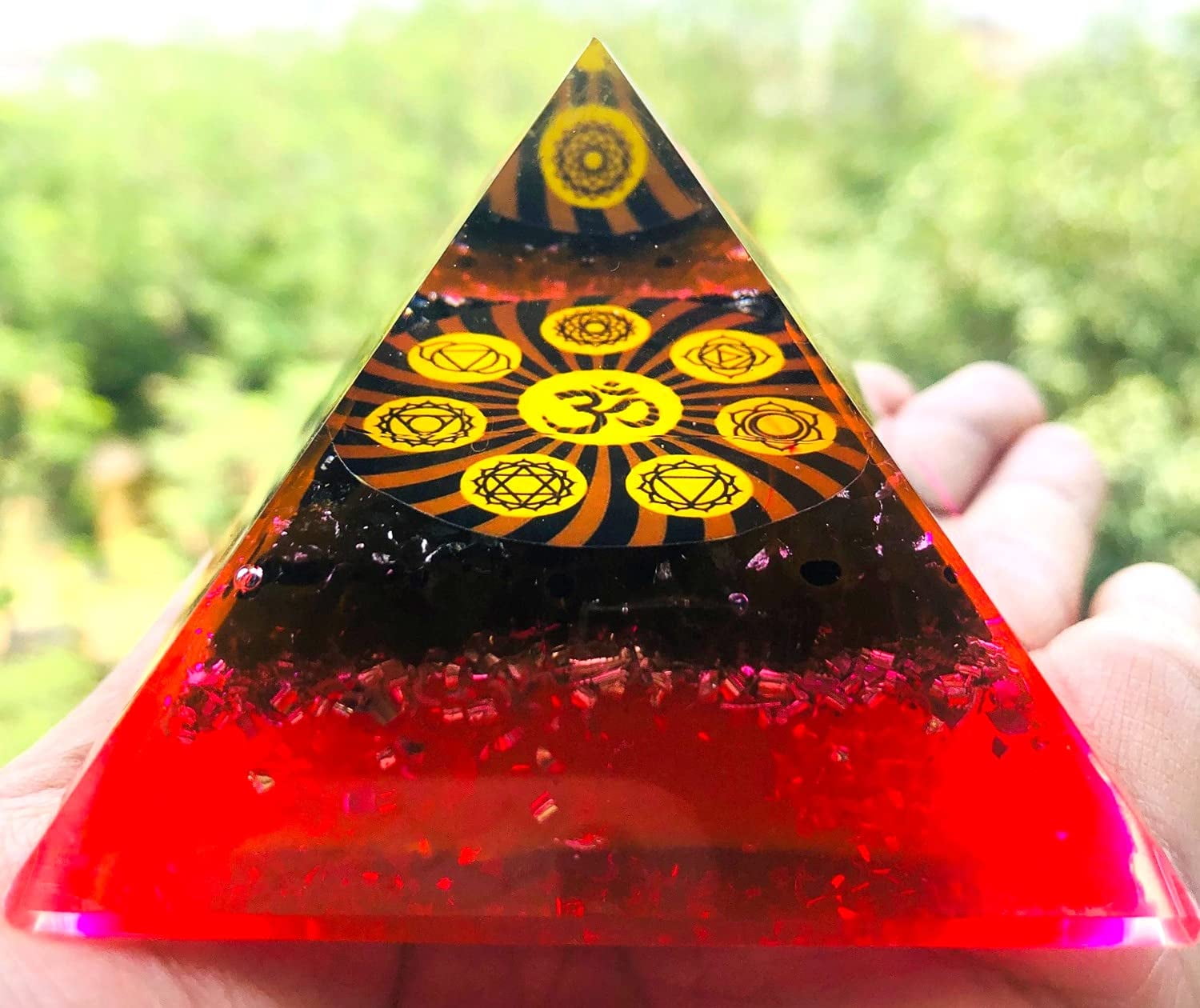 crystalmiracle Fancy Orgonite Feng Shui OM Pyramid Crystal Healing ...