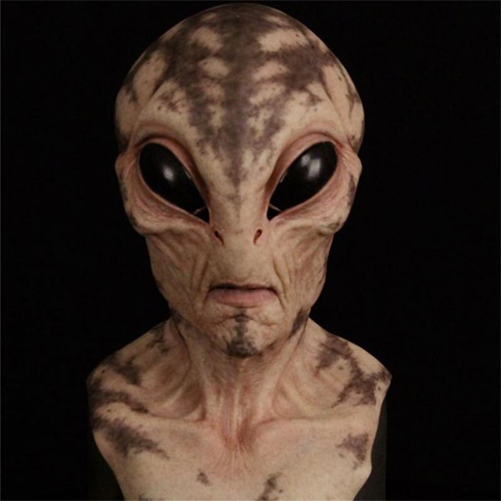 csnrgttpfsyt 3D Realistic UFO Alien Scarry Visible Latex Headgear Head ...