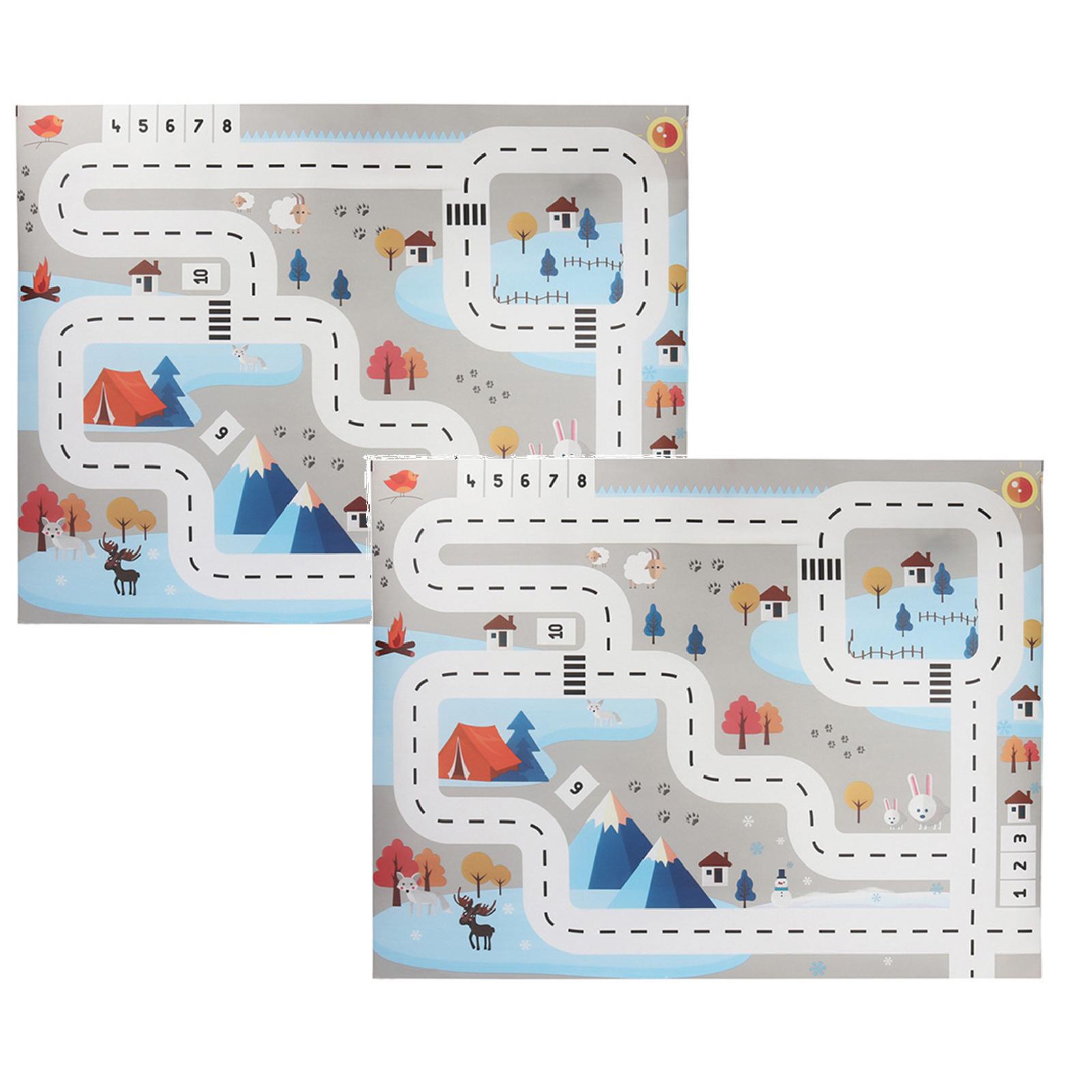csnrgttpfsyt Kids Play Mat City Road Buildings Parking Map Game Scene ...
