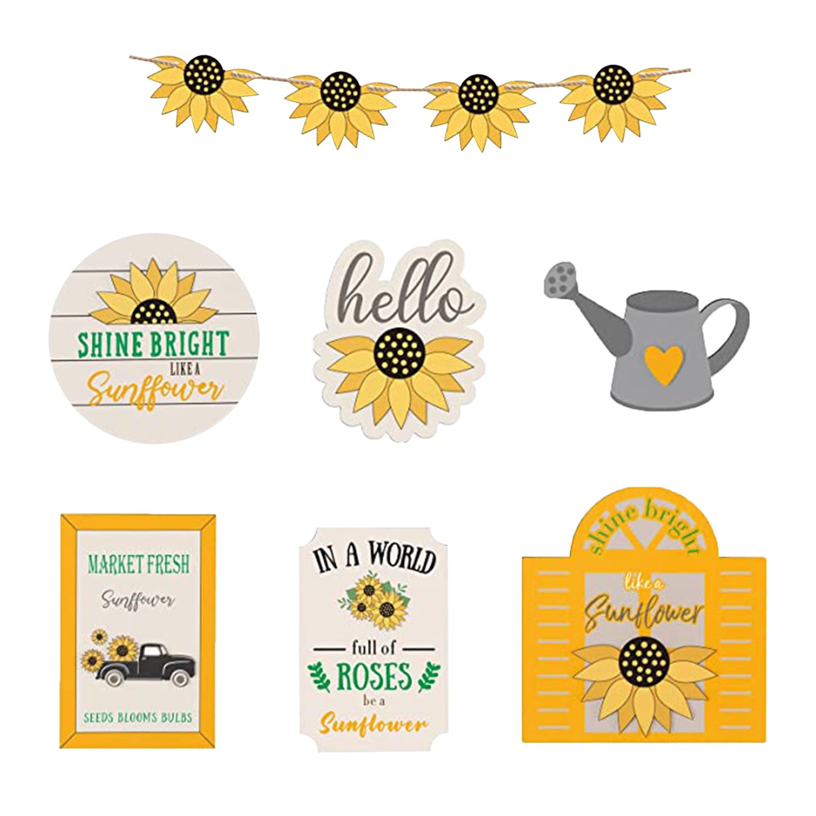 csnrgttpfsyt Summer Sunflower Tiered Tray Farmhouse Wood Tiered Tray ...