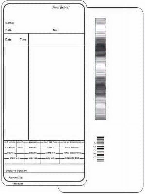 ct) Time Cards, Simplex Consecutive, Bar-Coded Form 1950-9248 - Walmart.com