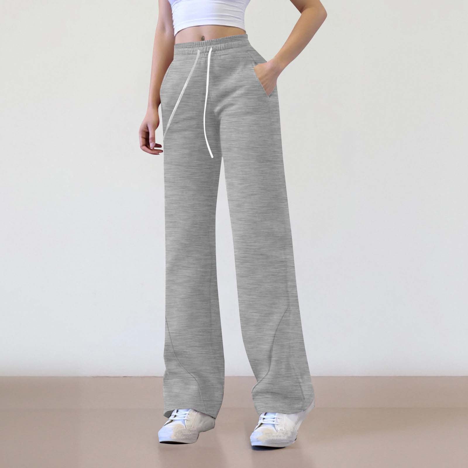 ctdiral Sweatpants for Women Fashion High Waisted Straight Leg Pants ...