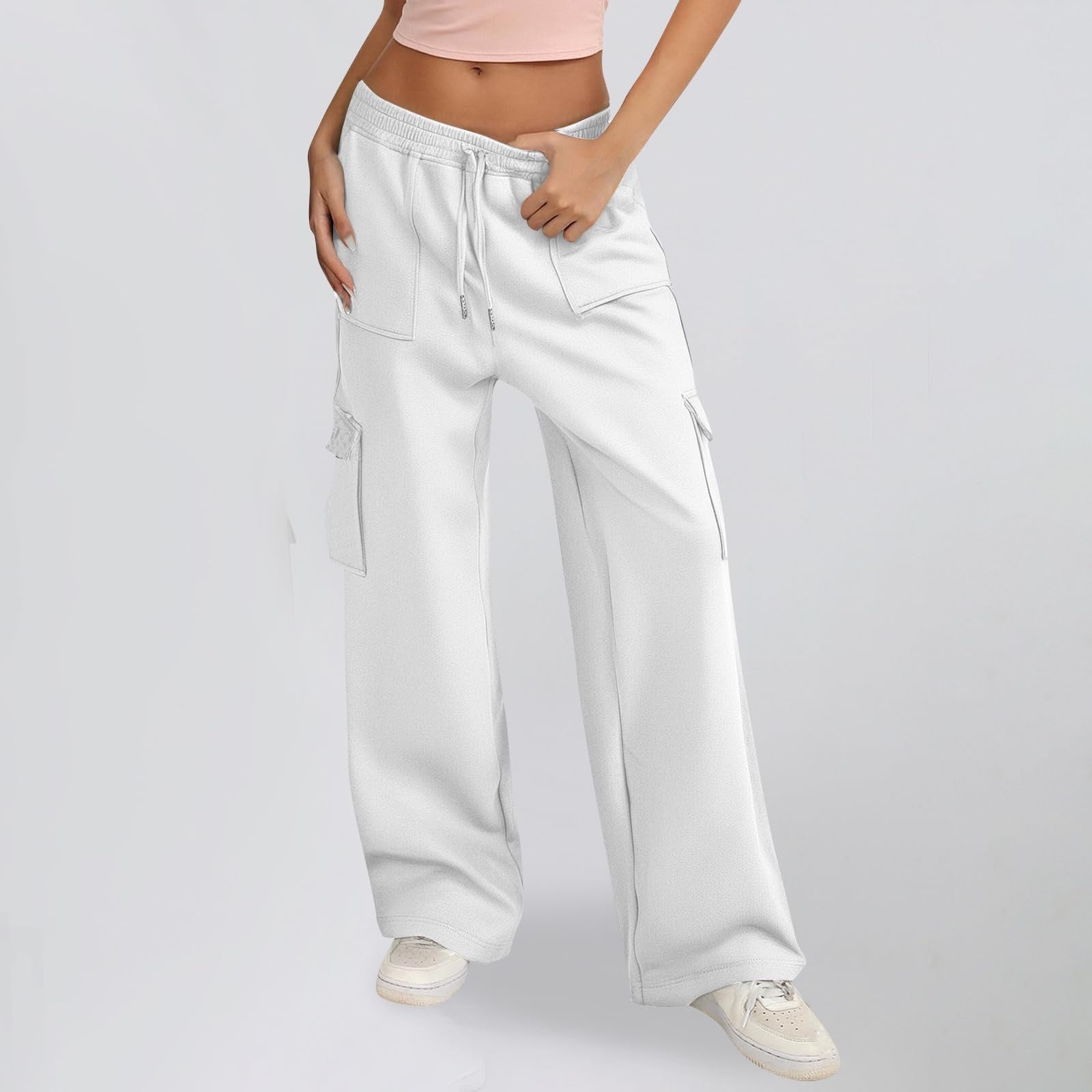 ctdiral Wide Leg Sweatpants for Women High Waisted Drawstring Jogger ...