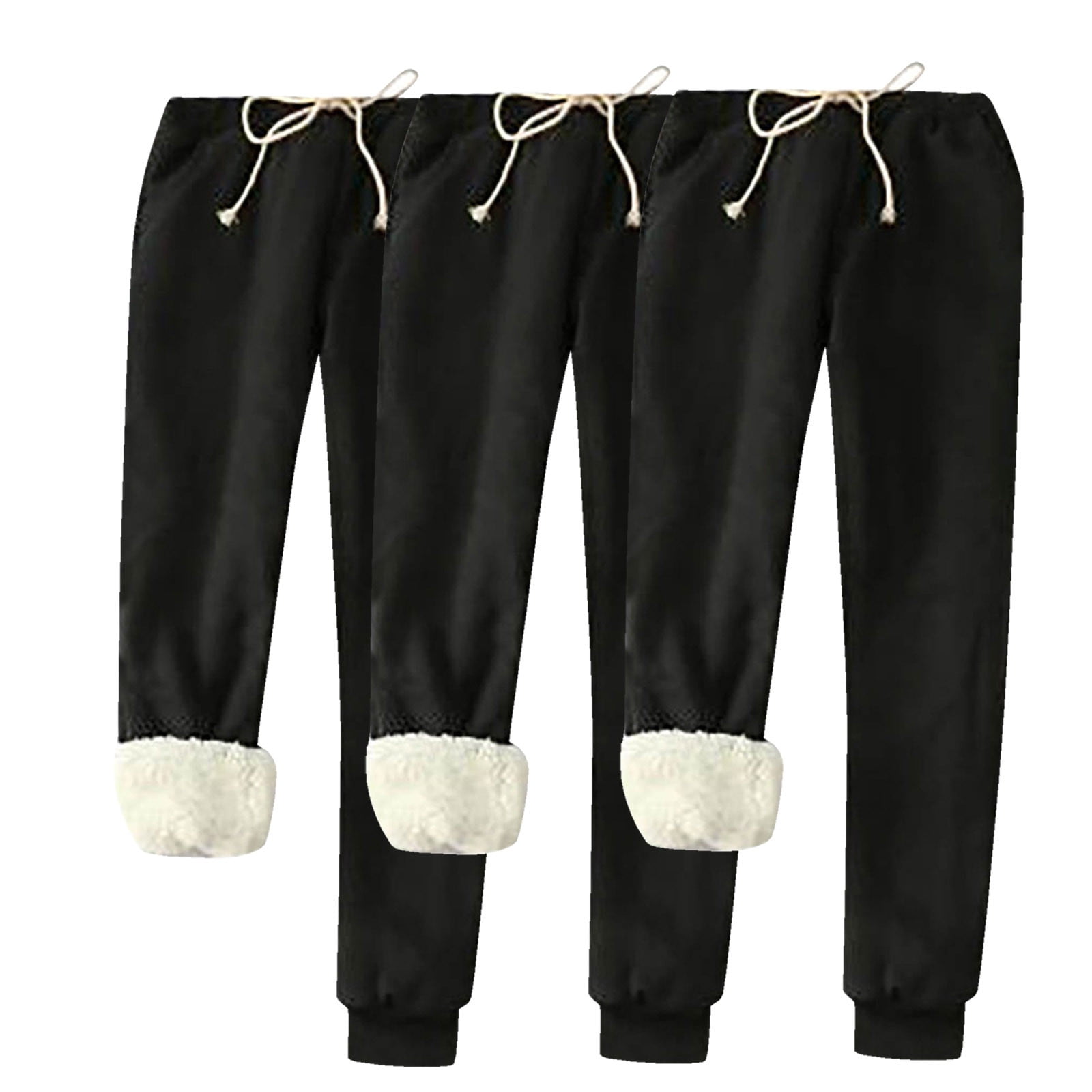 ctdiral Women's Plus Size Sweatpants 3 Pc Winter Sherpa Lined Warm Long ...