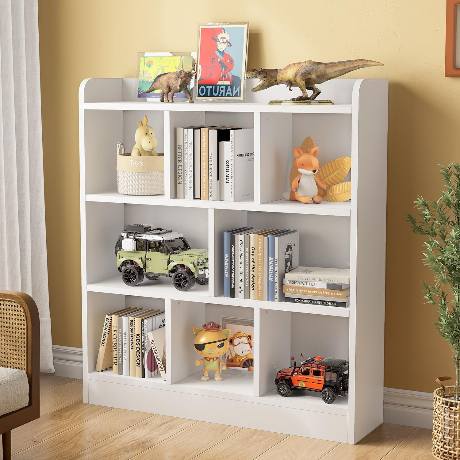 Cube Storage Organizer, Cube Shelf, Display Bookcases for Bedroom,Living Room, 3-Tier 8 Cubes ...